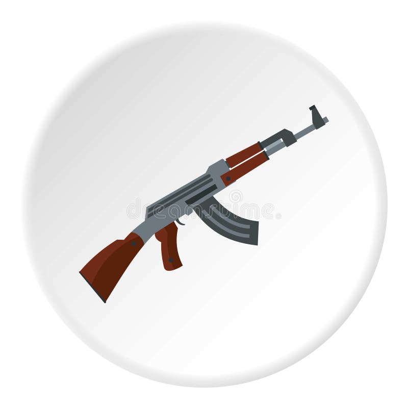 Submachine gun icon circle stock vector. Illustration of danger - 95327966