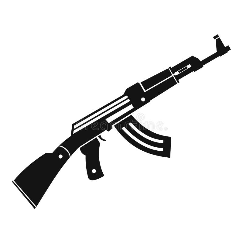 Submachine Gun Icon, Simple Style Stock Vector - Illustration of ...