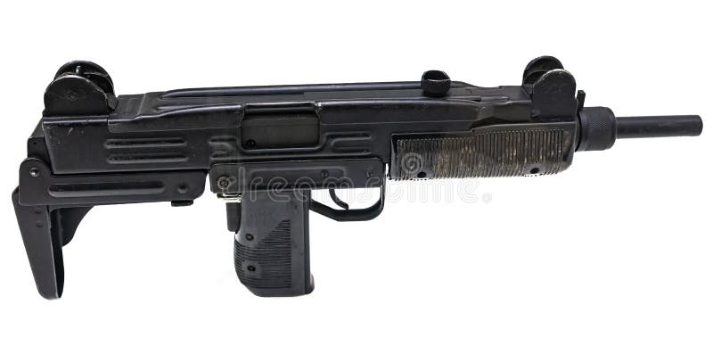 Submachine Gun Isolated on White Background Stock Photo - Image of ...