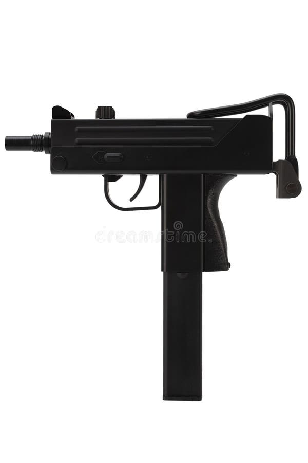 Submachine Gun Isolated on White Background Stock Photo - Image of ...