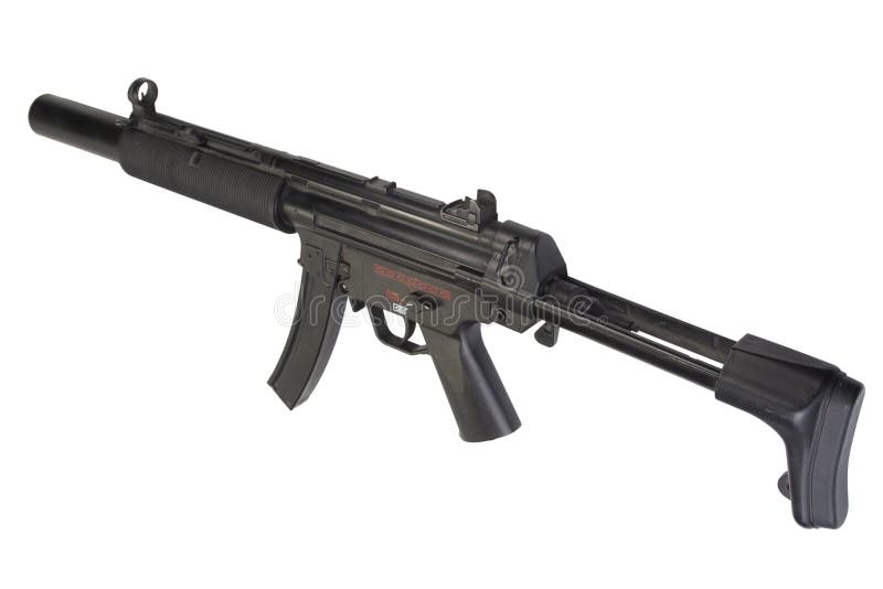 Submachine Gun MP5 with Silencer Stock Photo - Image of silencer ...