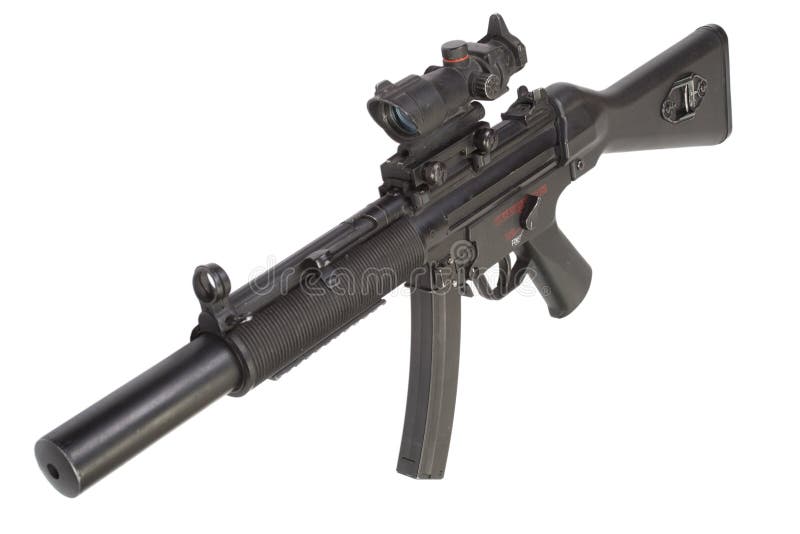 Submachine Gun MP5 Isolated Stock Photo - Image of submachine, police ...