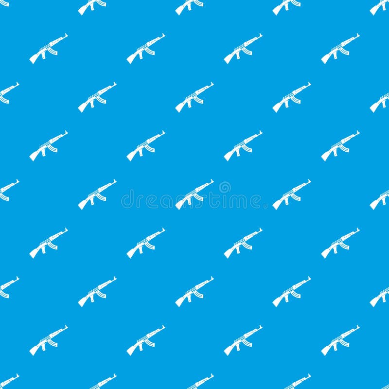Submachine Gun Pattern Seamless Blue Stock Vector - Illustration of ...