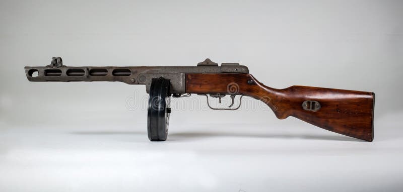 PPSh-41 submachine gun stock illustration. Illustration of white - 15677187