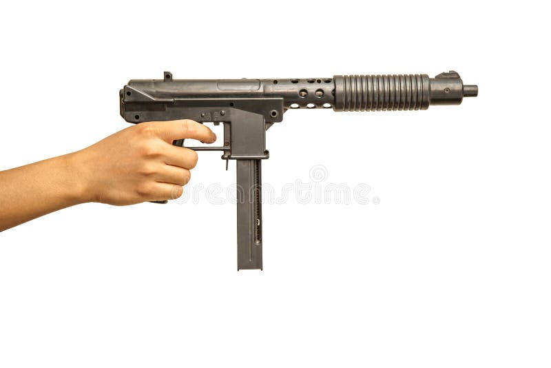 Submachine gun stock image. Image of isolated, machine - 58705085