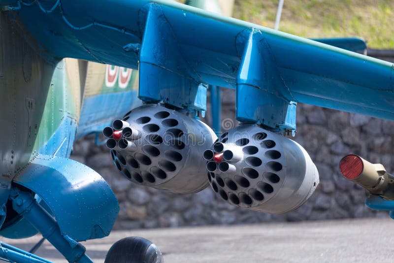 Submachine Guns from Mil Mi-24 Helicopter Stock Image - Image of moscow ...