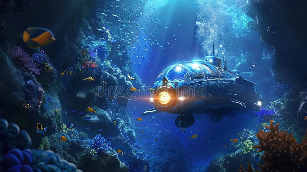 Submarine Adventure stock photo. Image of abstract, adventure - 302748222