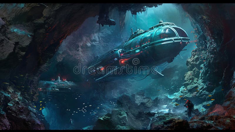 Submarine Adventure stock illustration. Illustration of abstract ...