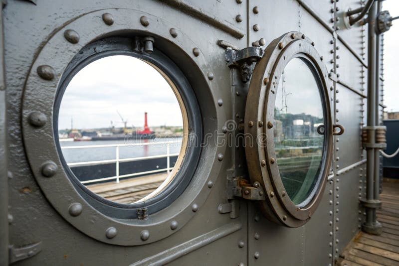 Submarine Armoured Porthole or Window Metal Stock Illustration ...