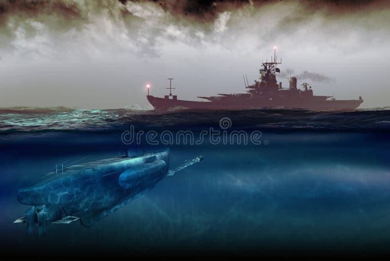 World War Submarine Attack Stock Illustrations – 42 World War Submarine ...
