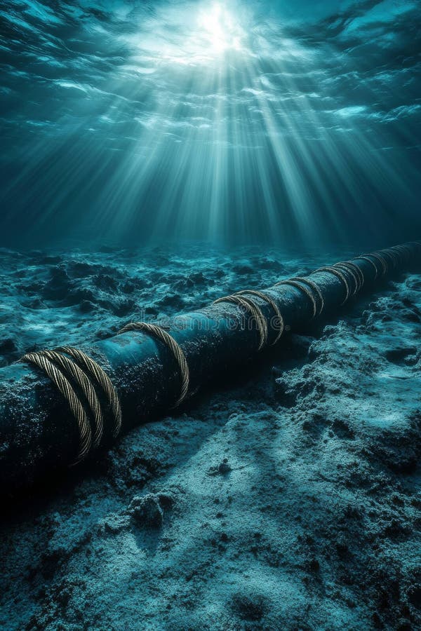 A Submarine Cable Positioned on the Ocean Floor, Beautifully ...