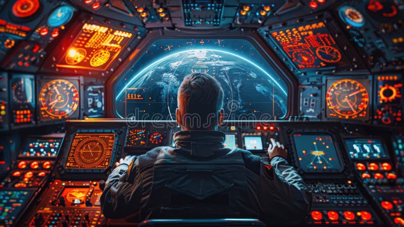 A Submarine Captain Monitors the Situation in the Control Room ...