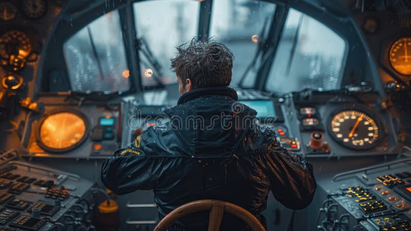 A Submarine Captain Monitors the Situation in the Control Room ...