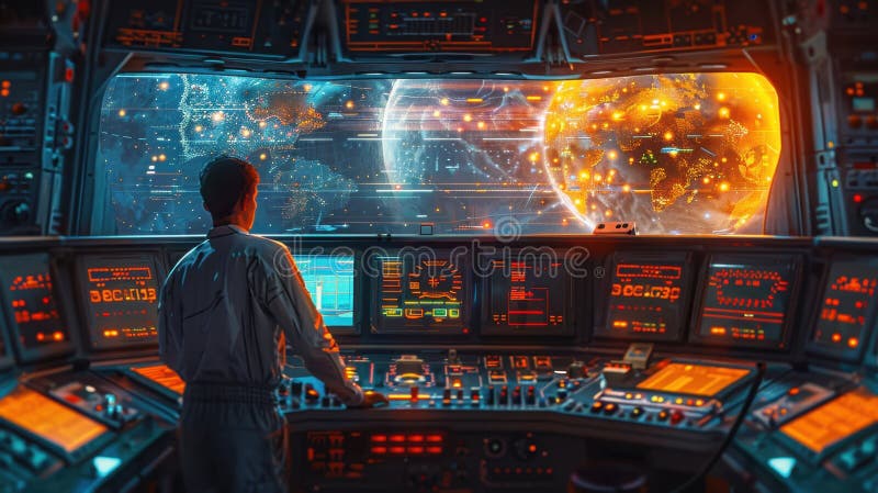 A Submarine Captain Monitors the Situation in the Control Room ...