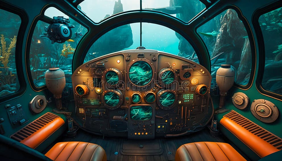 Submarine Control Room, Inside View of a Modern Submarine Cockpit ...