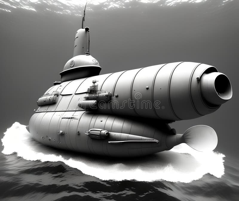 Submarine, Generative AI Illustration Stock Illustration - Illustration ...