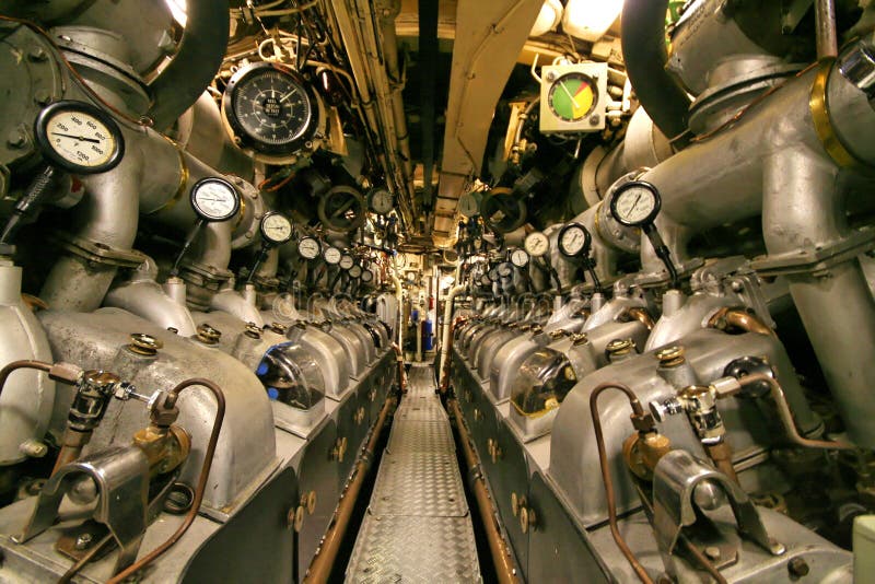 Submarine engine room stock photo. Image of gasoil, room - 596190