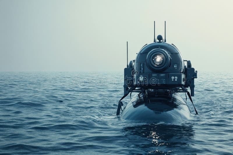 Submarine Exploring Deep Ocean Waters Under Calm Conditions Stock Photo ...