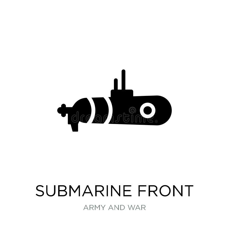 Submarine Front View Icon in Trendy Design Style. Submarine Front View ...