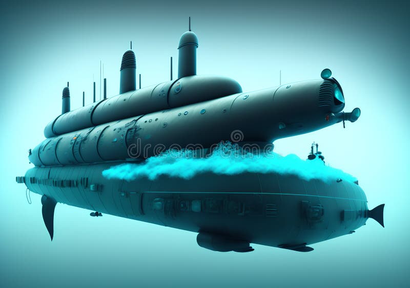 Submarine, Generative AI Illustration Stock Illustration - Illustration ...