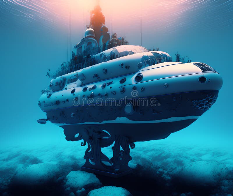 Submarine, Generative AI Illustration Stock Illustration - Illustration ...