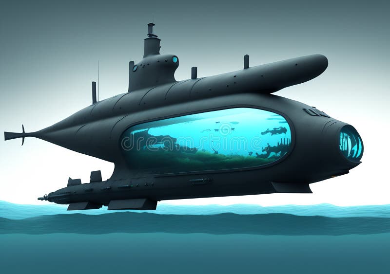 Submarine, Generative AI Illustration Stock Illustration - Illustration ...