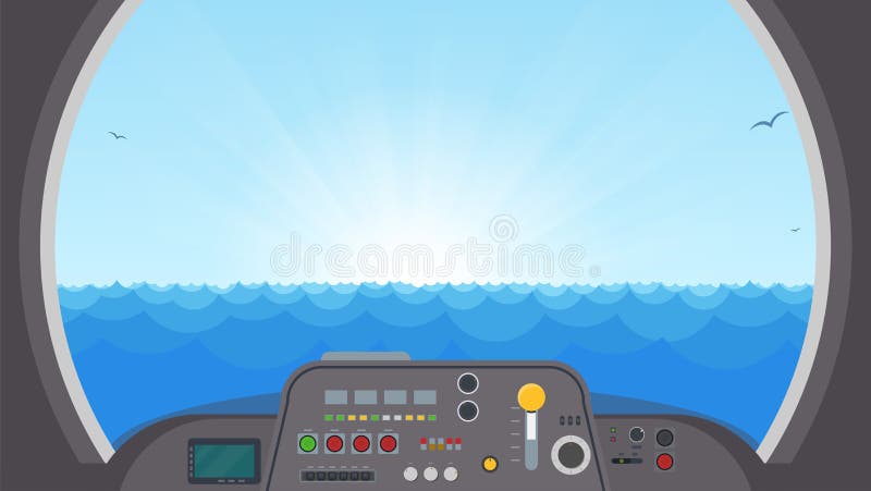 Submarine inside view stock vector. Illustration of display - 159334947