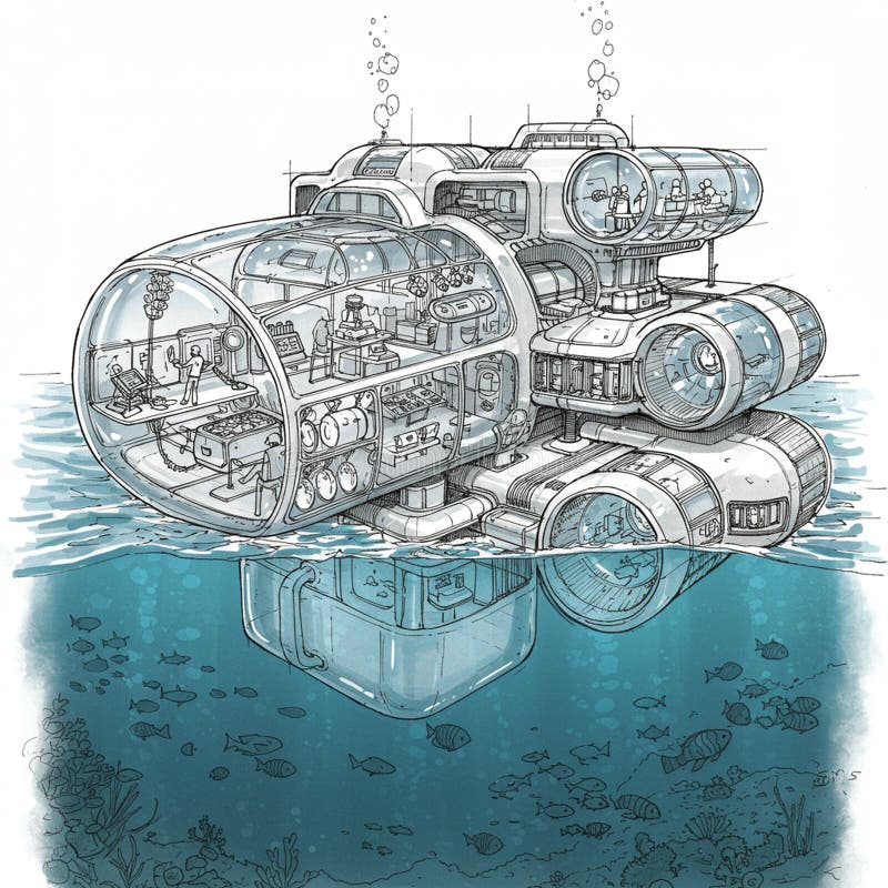 Submarine-like Structure with Modular Design, Floating on Water ...