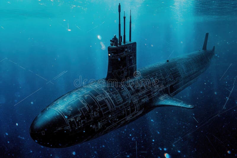 Submarine Navigating Underwater Depths with Advanced Technology during ...