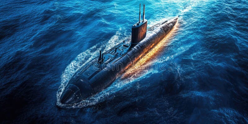 Submarine in Ocean stock photo. Image of boat, marine - 380536468