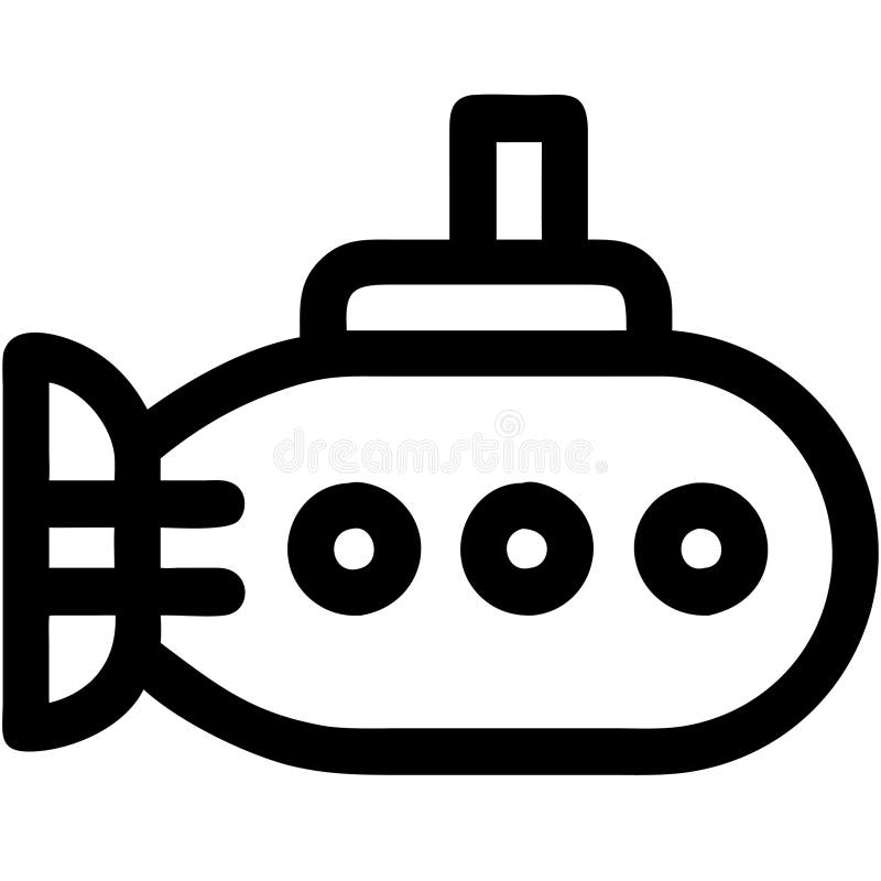 Submarine Outline Vector for Nautical Themed Designs and Educational ...