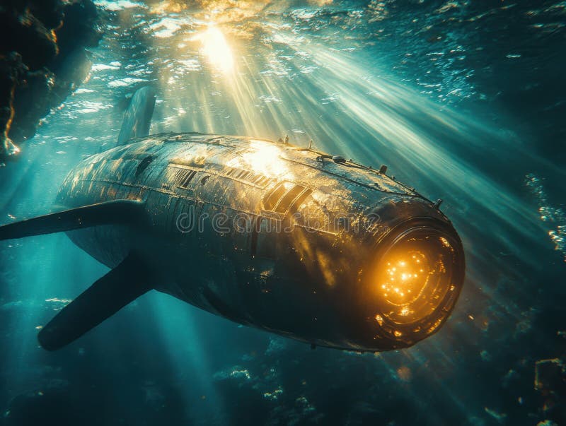 Submarine Surfacing, Breaking through the Waves, Dramatic Lighting ...