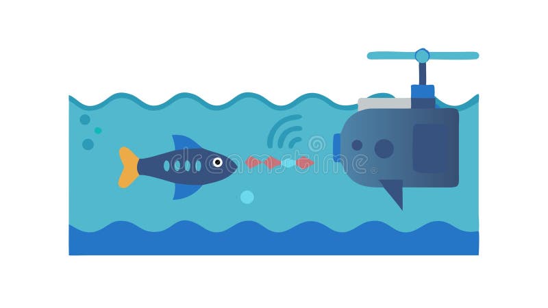 Submarine with Underwater Drone Exploration, Vector Design Generative ...
