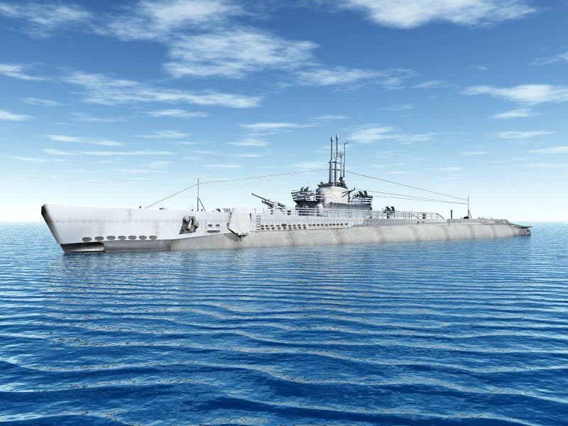 Submarine USS Trigger on Dry Stock Illustration - Illustration of ...