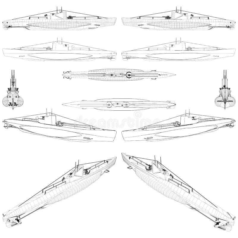 Submarine Vector. Illustration Isolated on White Background Stock ...