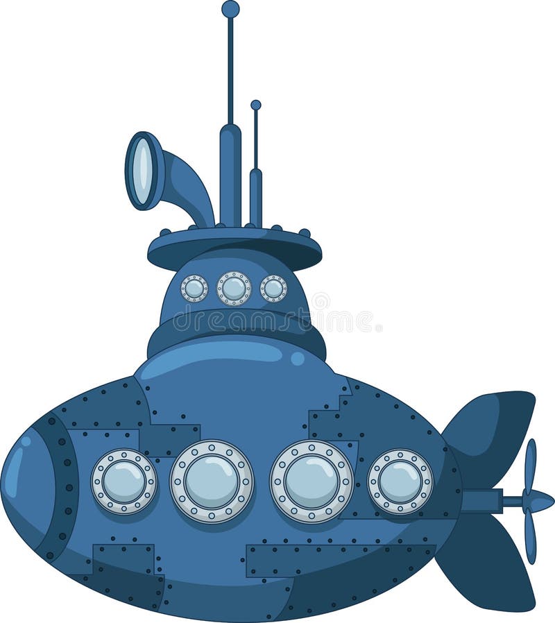 Submarino Azul Para Tu Diseño Stock de ilustración - Ilustración de ...