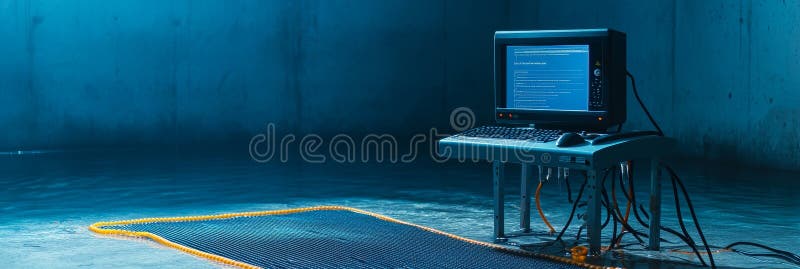 Submerged Computer System a Solitary Computer Sits on a Table Submerged ...