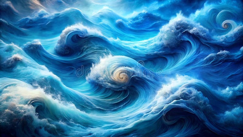 Submerged Dreams: an Abstract Dive into the Deep Ocean Blue Generative ...