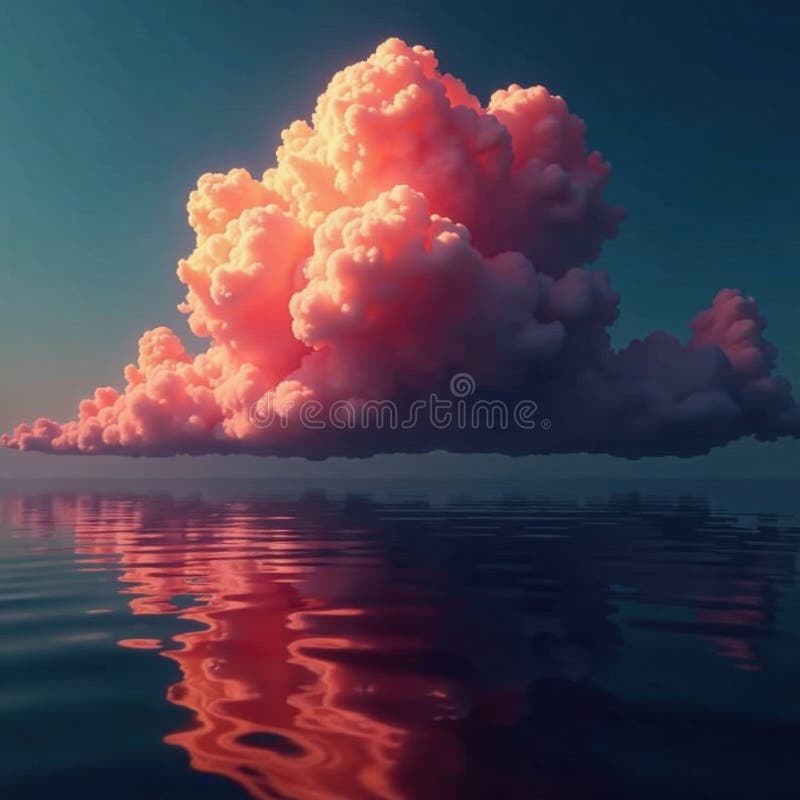 Submerged Inky Blackness, Amorphous Cloud Forms Ripple in Still Water ...