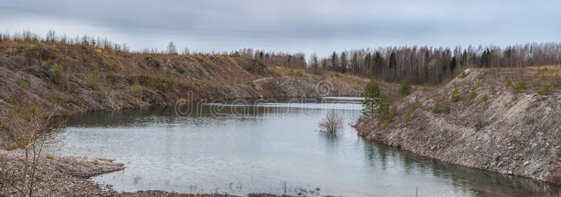 Submerged mine at spring stock photo. Image of scree - 117246320