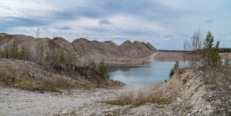 Submerged mine at spring stock photo. Image of scree - 117905828