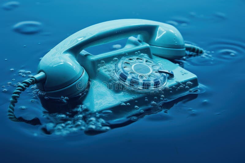 Submerged Phone in Blue Water. Generate Ai Stock Photo - Image of ...