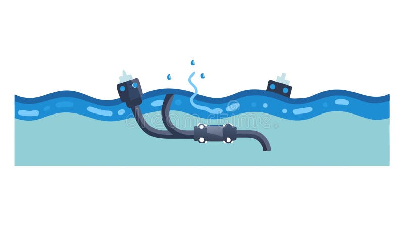 Submerged Power Cables, Deep Sea Energy Lines, Vector Design Generative ...