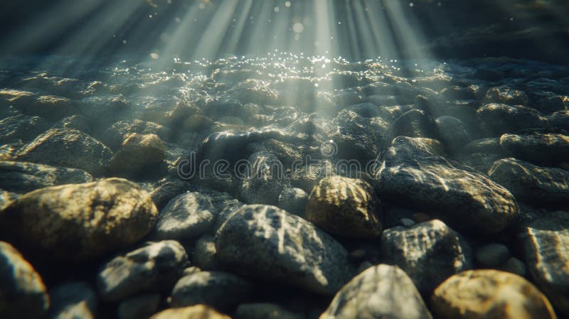 Submerged Rocks in Sunlight Stock Image - Image of water, stream: 362953863