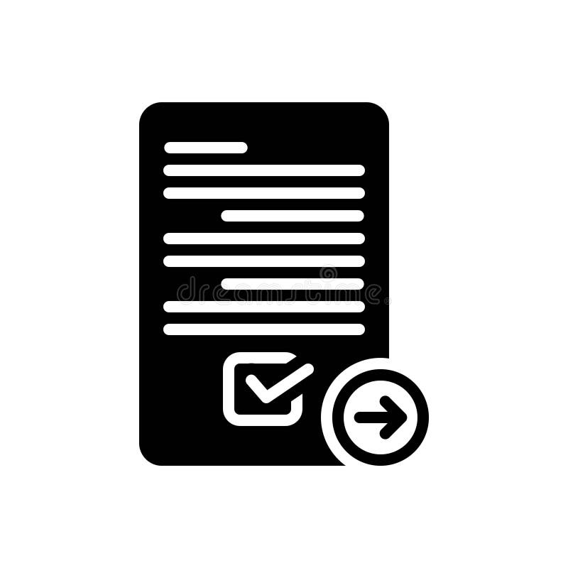 Black Solid Icon for Submissions, Presentment and Capitulation Stock ...