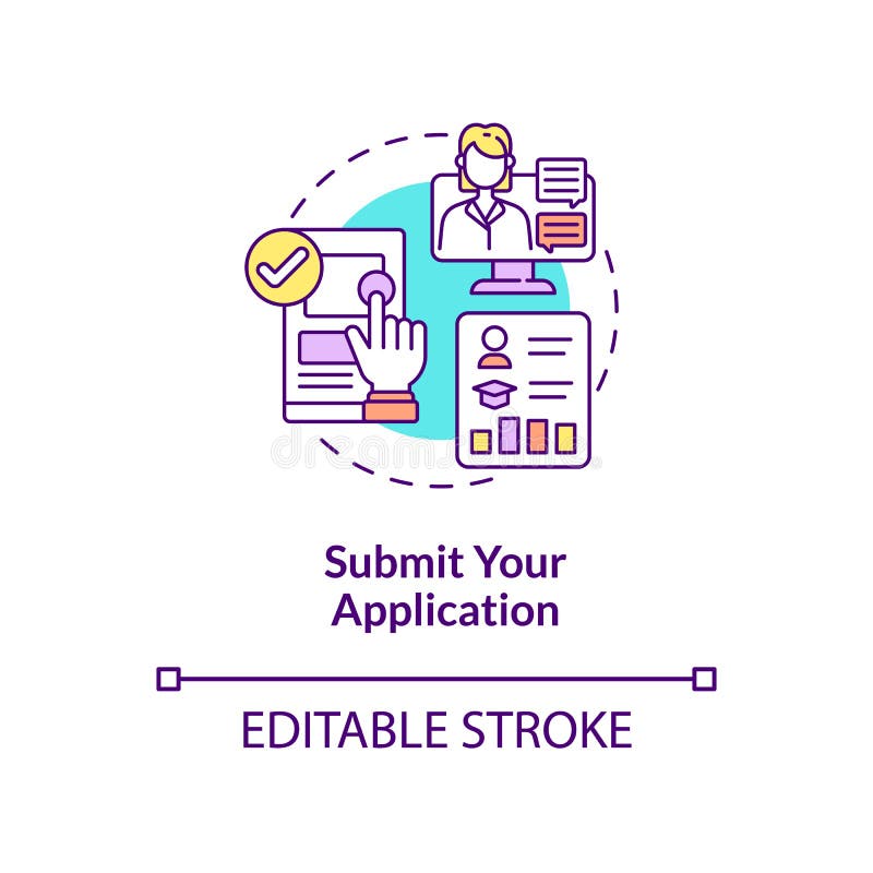 Submit Application Concept Icon Stock Vector - Illustration of graphic ...