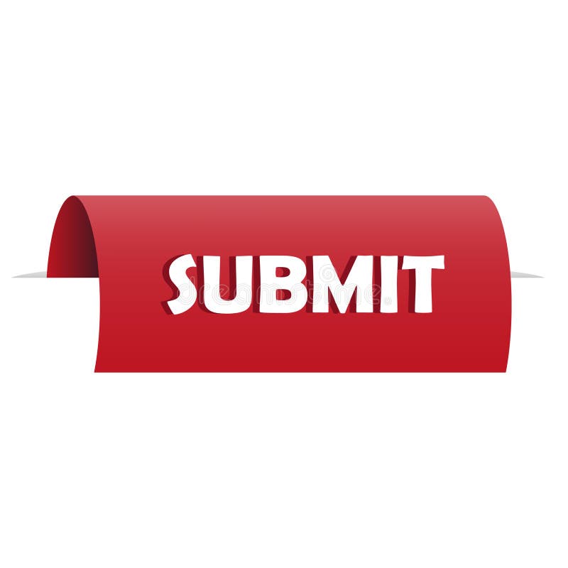 Submit Label Sticker. Red Curved Banner. Form Message Ribbon. Vector UI ...