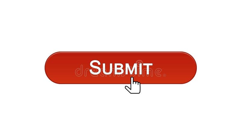 Submit Web Interface Button Clicked with Mouse Cursor, Wine Red Color, Online Stock Illustration ...