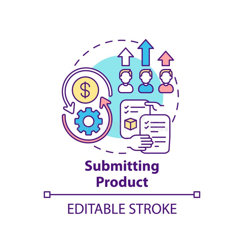 Submitting Product Concept Icon Stock Vector - Illustration of quality ...