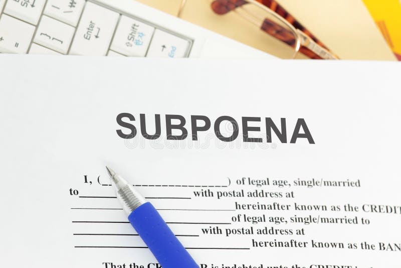 Subpoena Legal Paper and Forms Stock Photo - Image of american ...